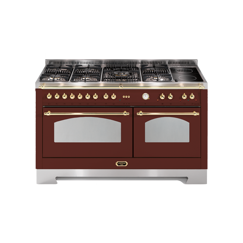 LOFRA RRD156MFT+MFT /AEOV Rosso Burgundy 150X60 cucina Dolce Vita, piano inox -