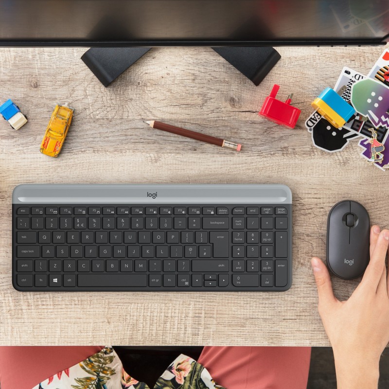 Logitech MK470 clavier Souris incluse RF sans fil QWERTY US ...
